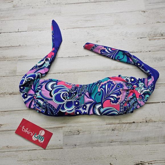 Swim | The Bikini Lab Womens Med Reversible Paisley Glitter Swim Top ...